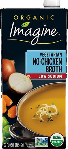 Imagine Low Sodium Vegetarian No Chicken Broth, 32 Fluid Ounce -- 6 per ...