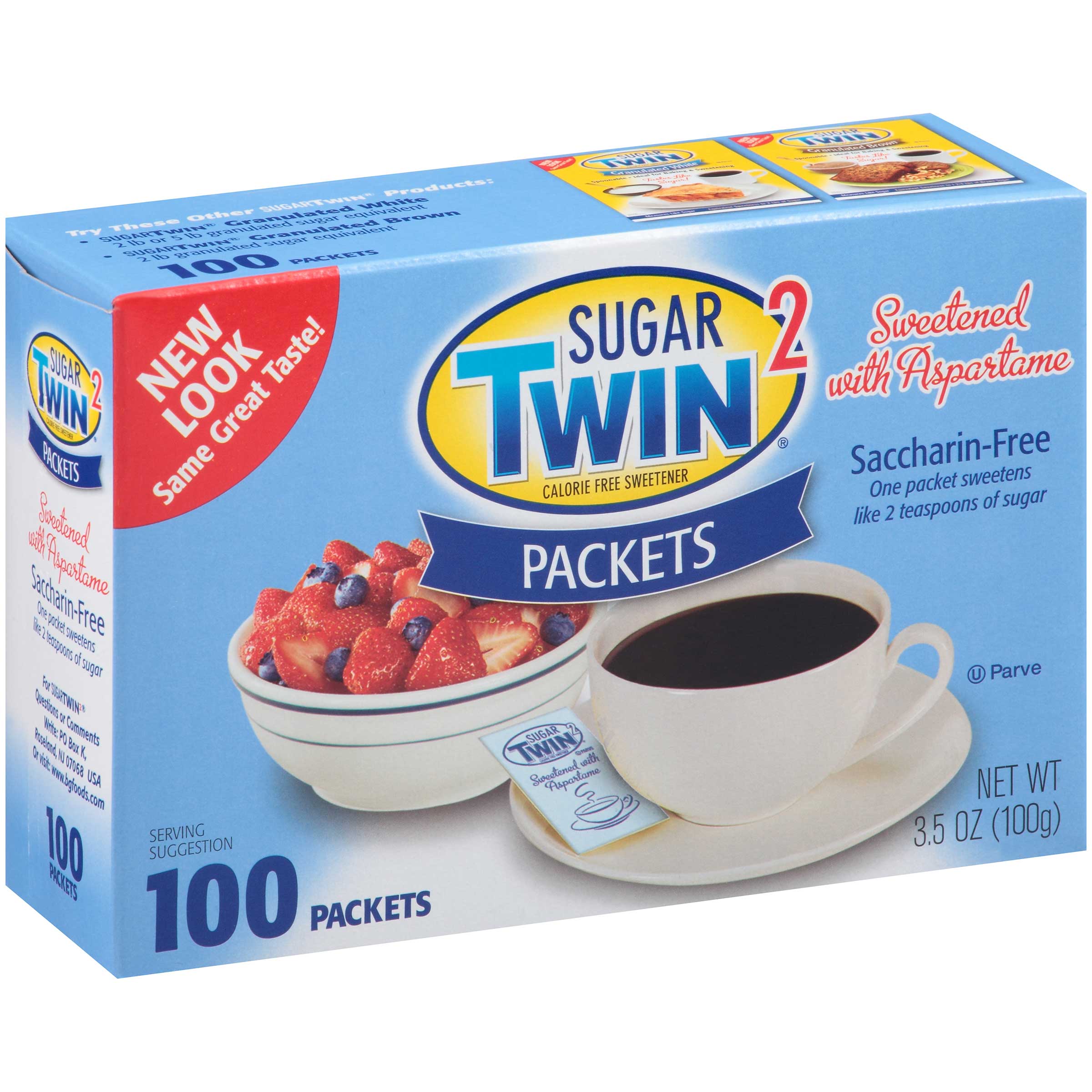 Sugar Twin Sweetener Packet, 100 per pack -- 12 packs per case ...