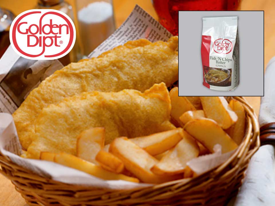 Golden Dipt English Style Fish'n Chip Batter, 5 Pound