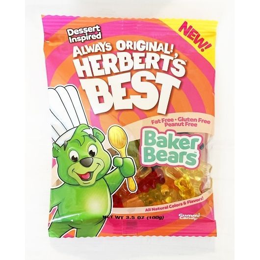 Herberts Best Baker Bears Gummi Candy, 100 Gram Peg Bag -- 12 per case
