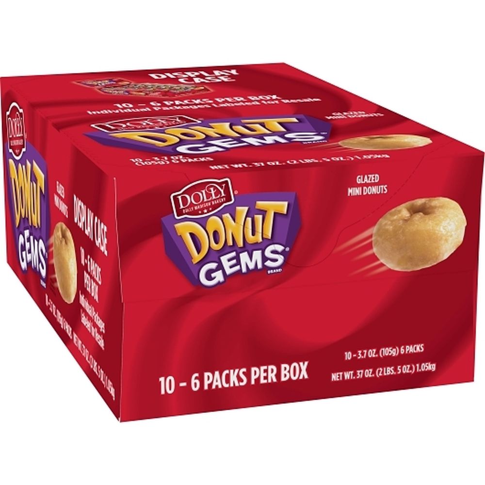 Dolly Madison Single Serve Glazed Donut Gems, 3.7 Ounce -- 60 per case