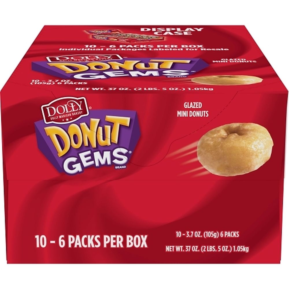 Dolly Madison Single Serve Glazed Donut Gems, 3.7 Ounce -- 60 per case