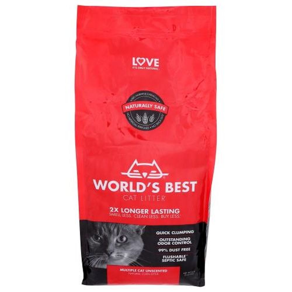 Worlds Best Multiple Cat Unscented Cat Litter, 8 Pound -- 3 per case.
