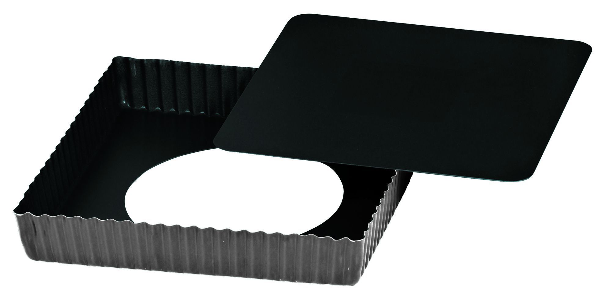 Gobel Steel Obsidian Square Fluted Tart Mold with Loose Bottom, 9.1 x 9 ...