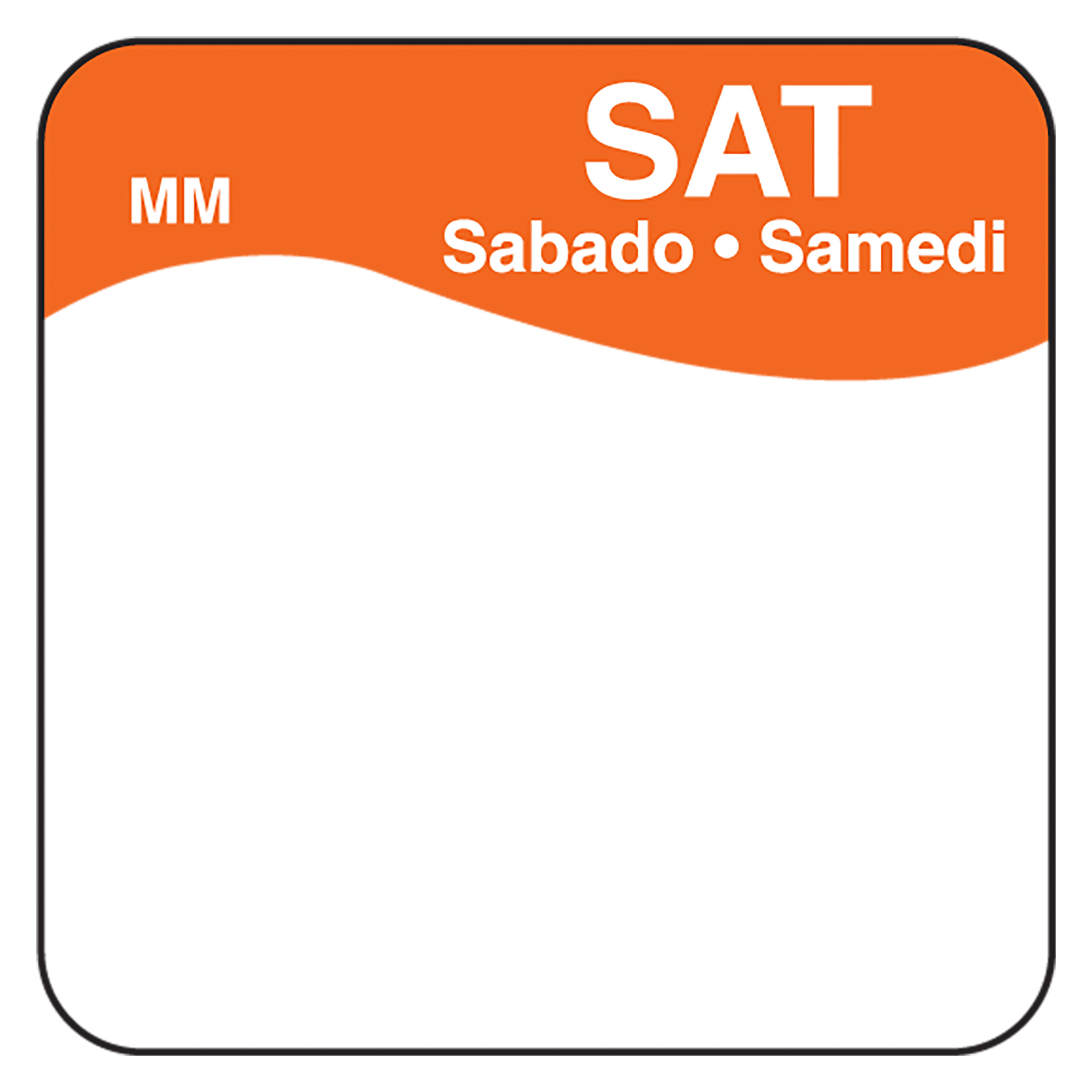 Daymark Saturday Label -- 1000 per case.