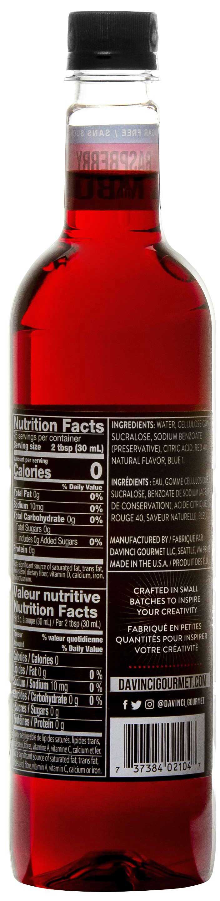 Davinci Gourmet Sugar Free Raspberry Syrup Case | FoodServiceDirect