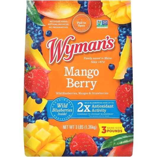 Wyman's Mango and Wild Blueberries, 3 Pound -- 6 per case