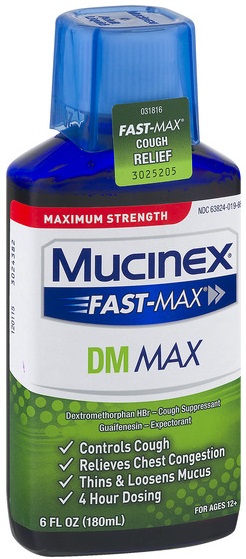 Mucinex Fast Max DM Max Maximum Strength Cough and Chest Congestion ...