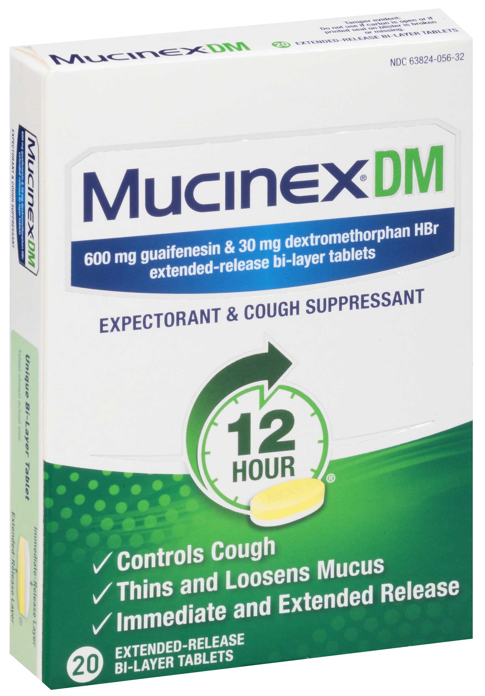 Mucinex DM Expectorant and Cough Suppressant Tablet, 20 per unit -- 24 ...