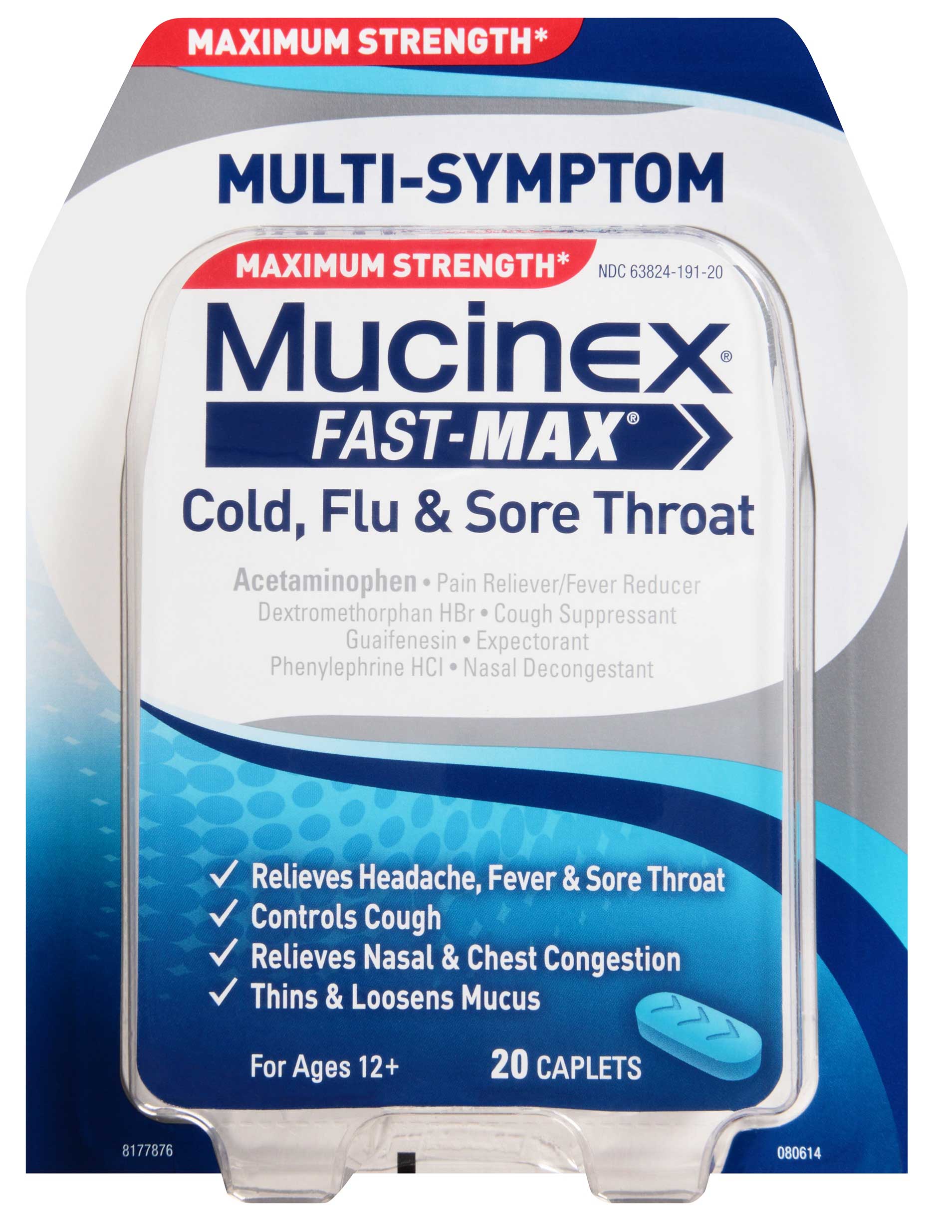 Mucinex Fast Max Maximum Strength Multi Symptom Cold Flu and Sore ...