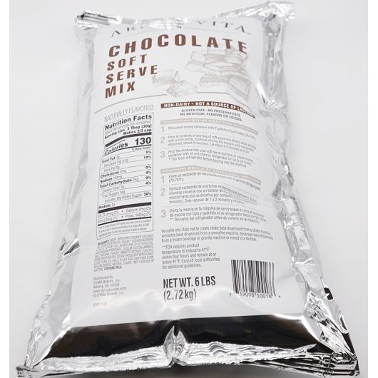 Aroma Vita Chocolate Non-Dairy Soft Serve Mix, 6 Pound -- 6 per case