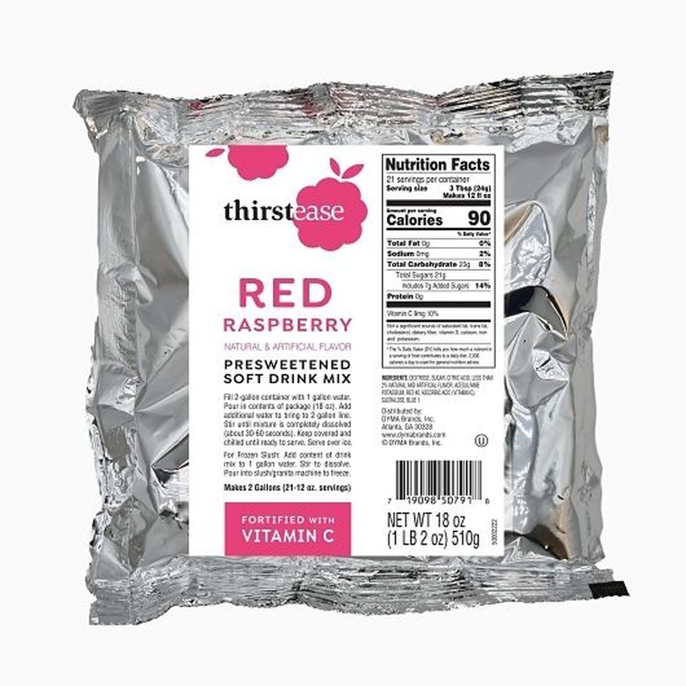 Thirst Ease Red Raspberry Drink Mix, 18 Ounce -- 12 per case.
