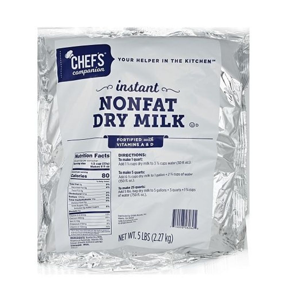 Chefs Companion Nonfat Dry Milk Instant Fortified Low Heat, 5 Pound ...