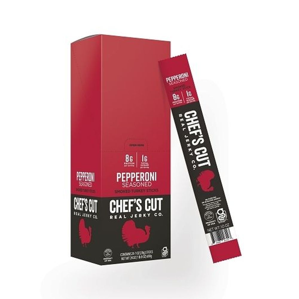 Chef's Cut Real Jerky Pepperoni Flavor Turkey Snack Sticks, 1 Ounce ...