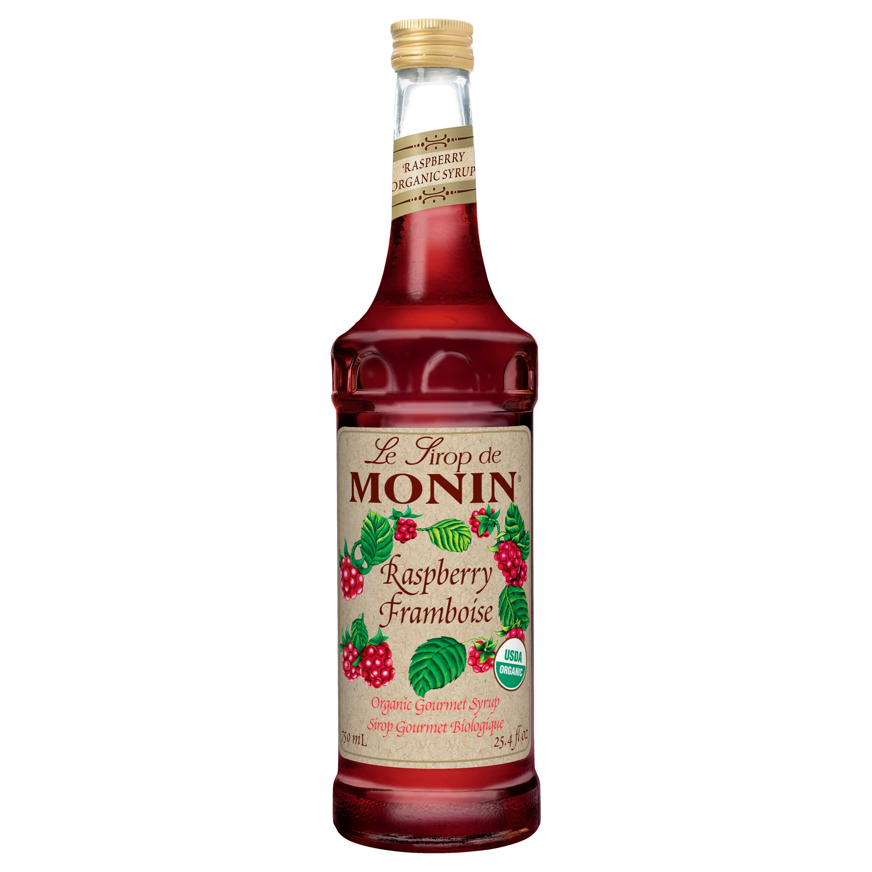 Monin Organic Raspberry Flavor Syrup, 750 Milliliter -- 6 per case ...