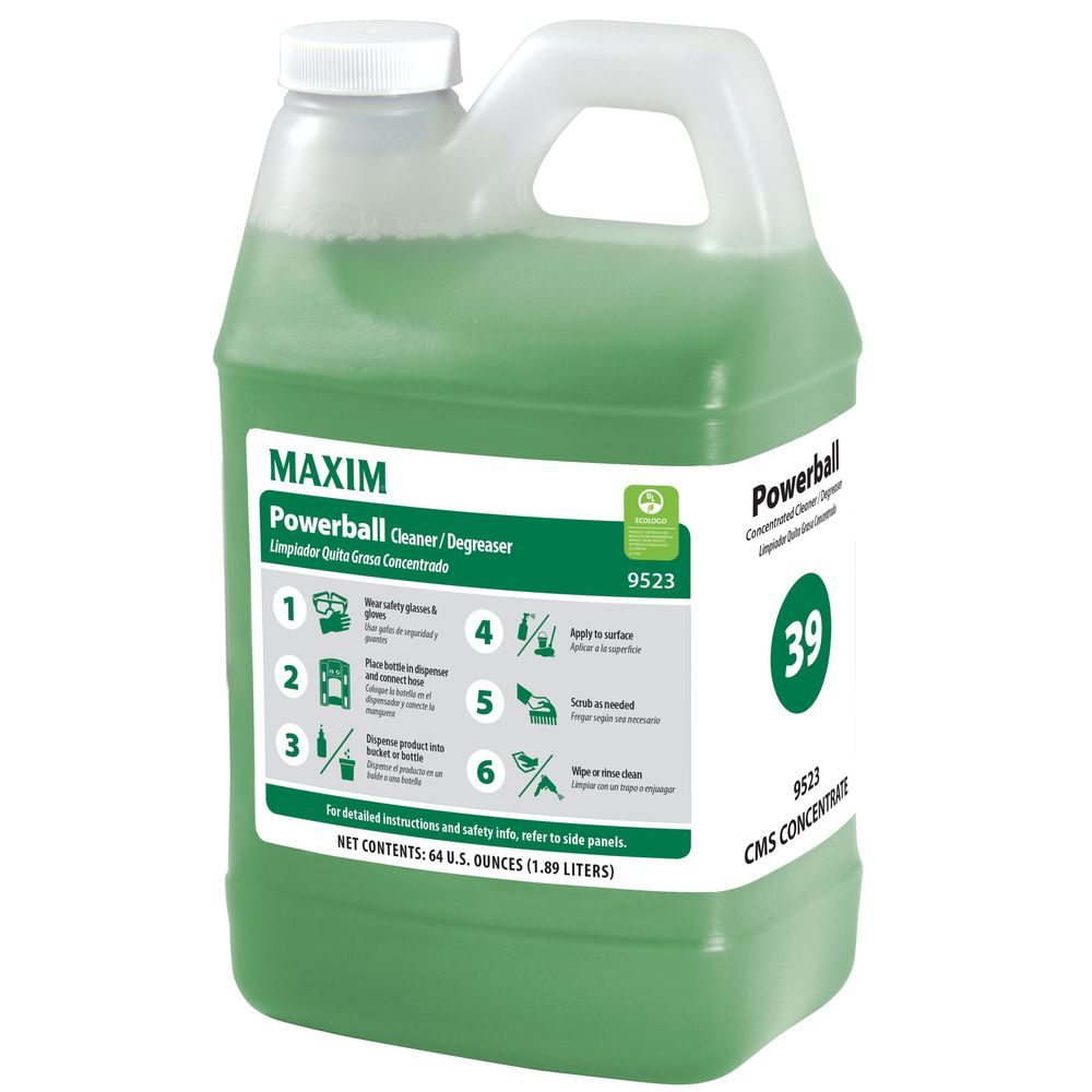 Maxim 9523 Powerball Concentrated Cleaner/Degreaser, 64 Ounce -- 4 per case