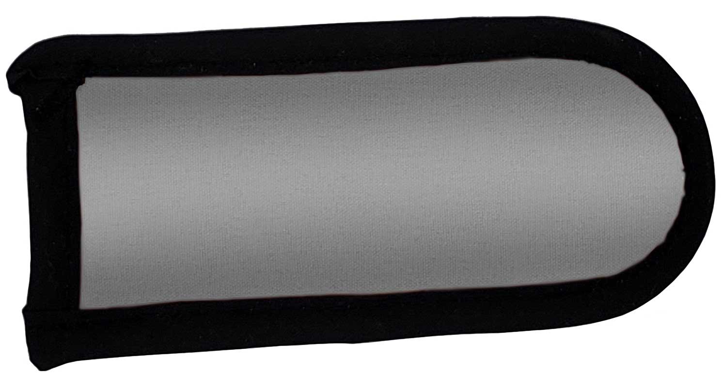 Intedge Silver Poly/Cotton Hot Handle Holder with Black Binding