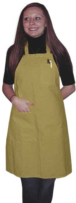 Intedge Gold Poly/Cotton 1 Hip Pocket Deluxe Bib Apron with 1 Pen ...