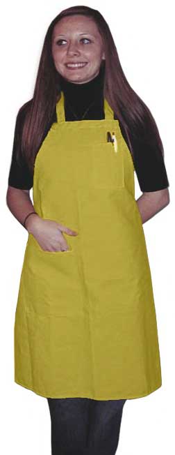 Intedge Yellow Poly/Cotton 1 Hip Pocket Deluxe Bib Apron with 1 Pen ...
