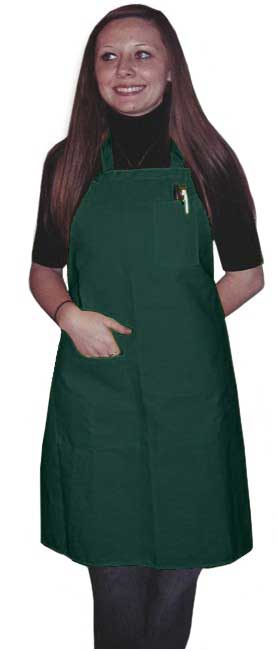 Intedge Hunter Green Poly/Cotton 1 Hip Pocket Deluxe Bib Apron with 1 ...