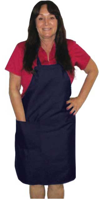 Intedge Navy Poly/Cotton 1 Hip Pocket Deluxe Bib Apron with Matching ...