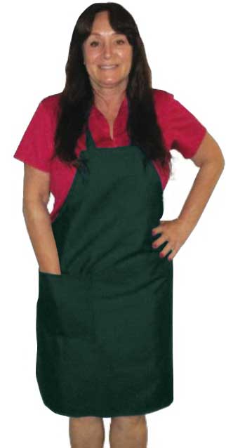Intedge Hunter Green Poly/Cotton 1 Hip Pocket Deluxe Bib Apron with ...