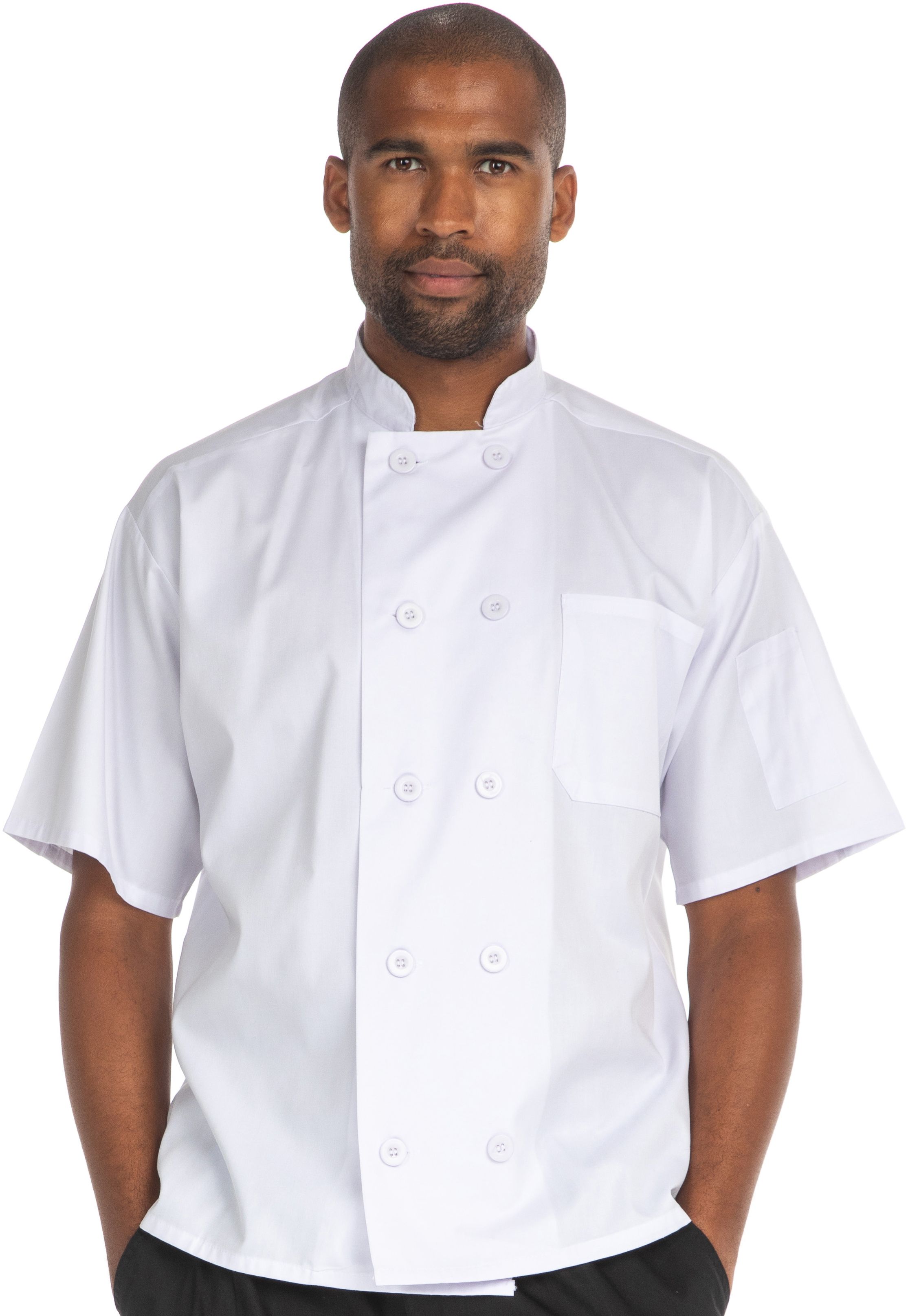 Hey Chef White Extra Small 10 Button Short Sleeve Coat