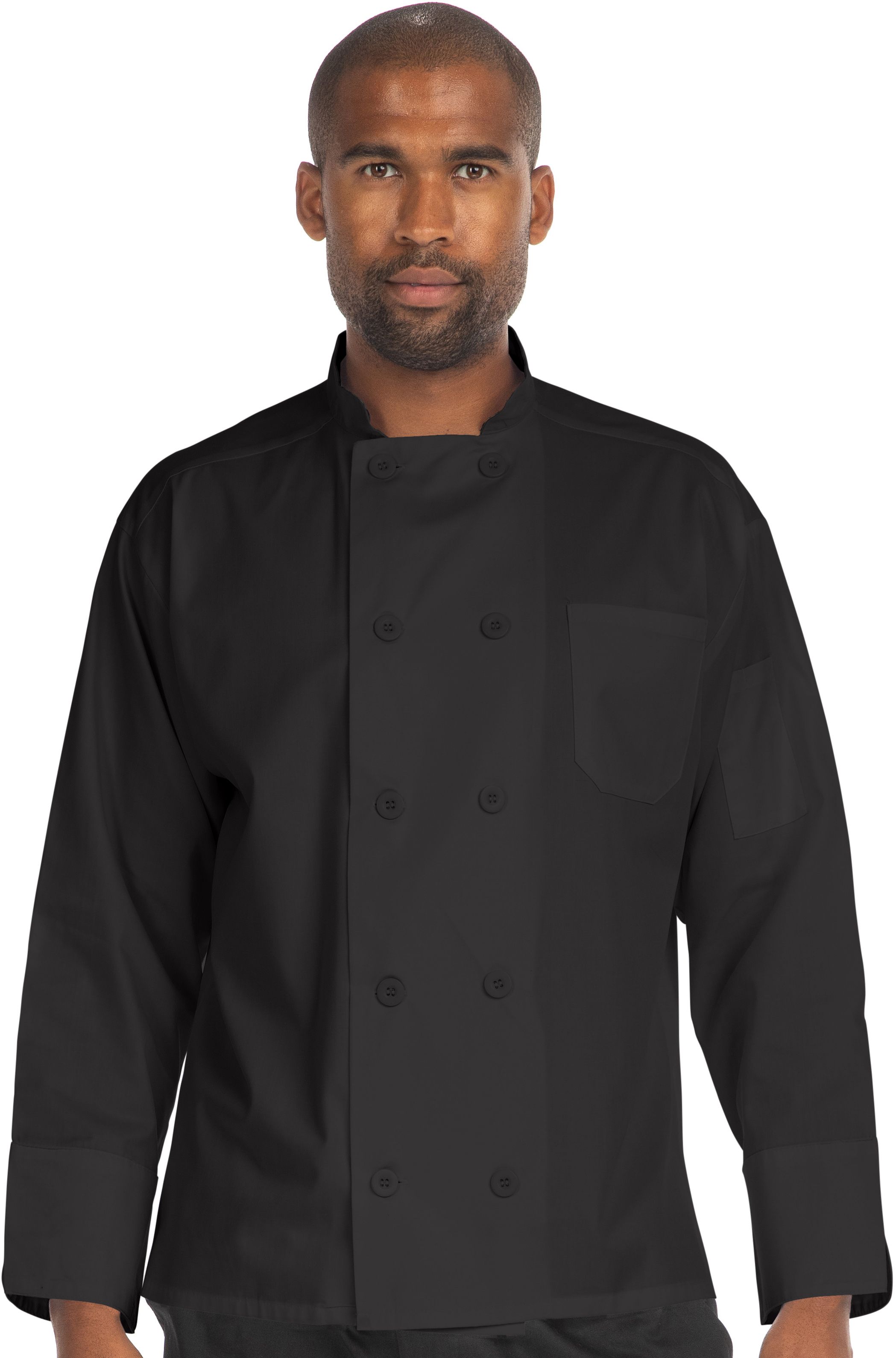 Hey Chef Black Extra Large 10 Button Long Sleeve Coat | FoodServiceDirect
