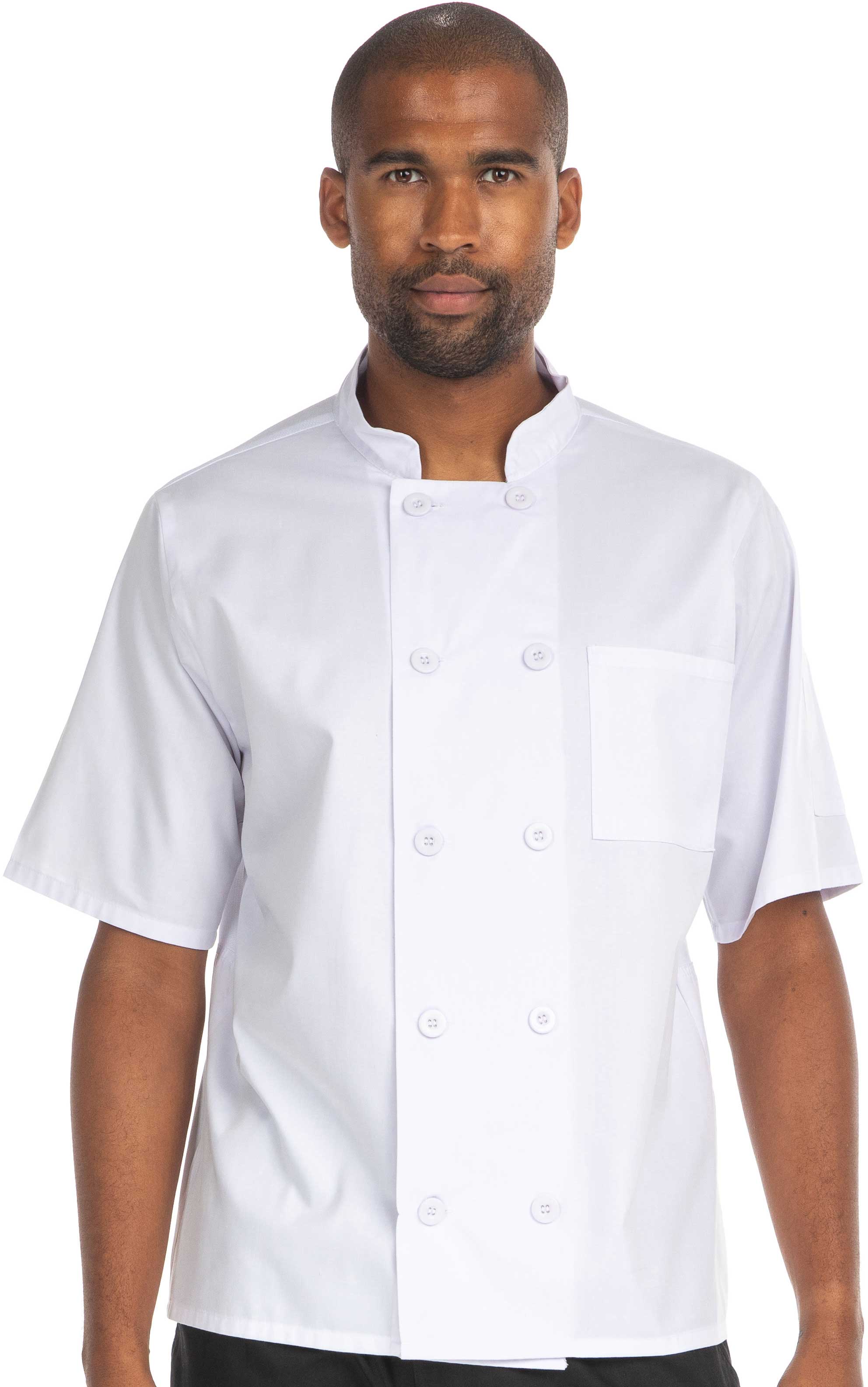 Hey Chef White Small 10 Button Short Sleeve Mesh Coat ...