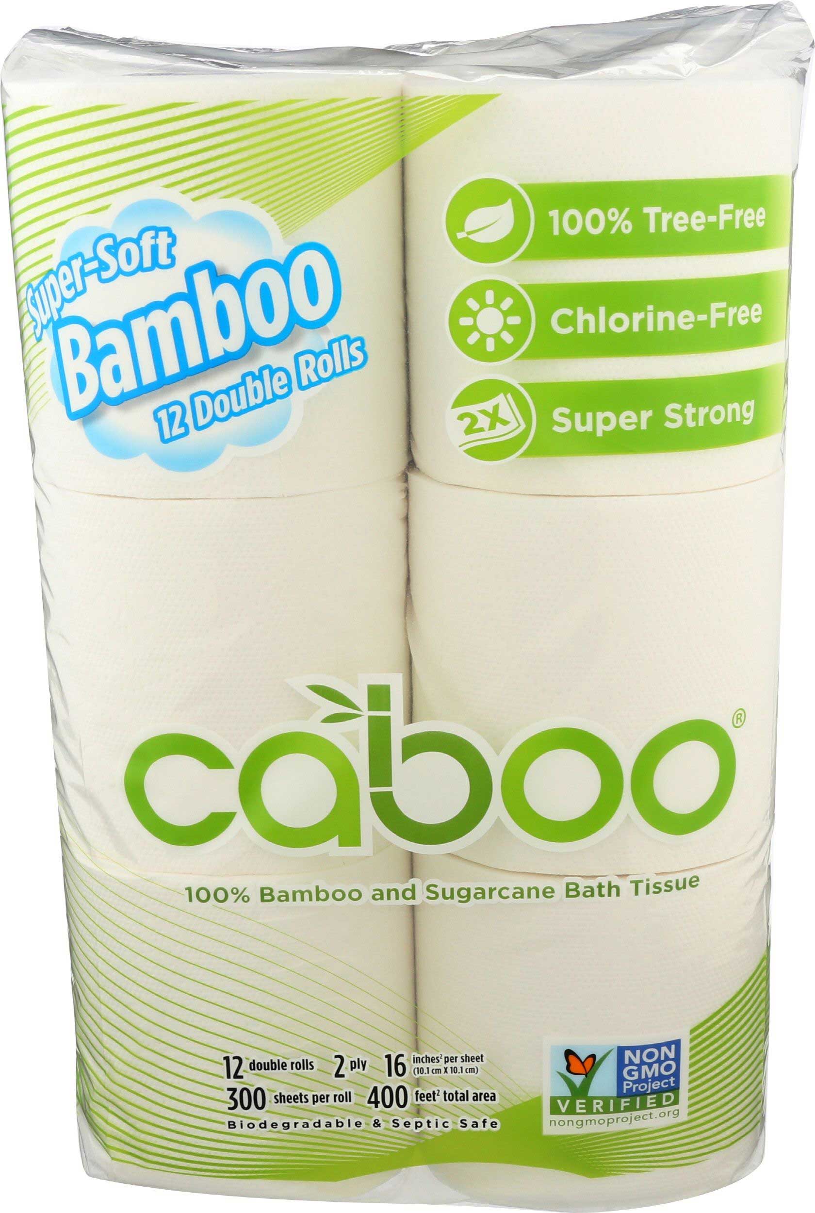 Caboo Fragrance Free Bath Tissue - 12 double rolls per pack -- 6 packs ...