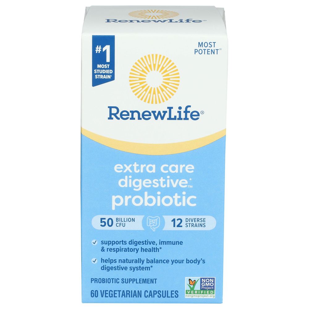 Renew Life Ultimate Flora Extra Care Probiotic Vegetarian Capsules, 60 ...