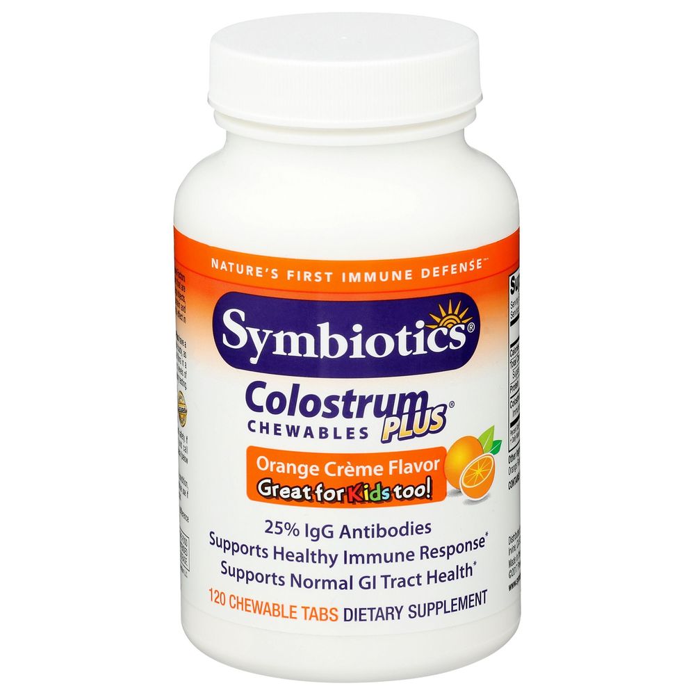 Symbiotics Colostrum Plus Orange Creme Chewable Tablets, 120 count