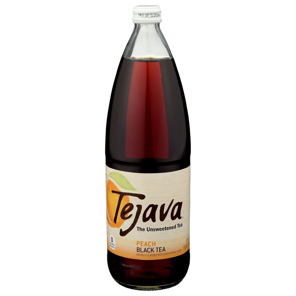 Tejava Peach Unsweetened Black Tea, 1 Liter -- 12 per case