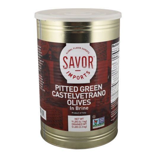 Savor Imports Castelvetrano Green Pitted Olives in Brine, 2.23 Kilogram ...