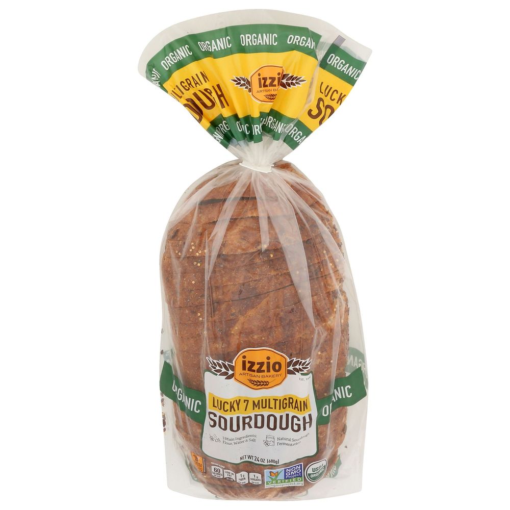 Izzio Artisan Bakery Organic Lucky 7 Multigrain Sourdough, 24 Ounce ...