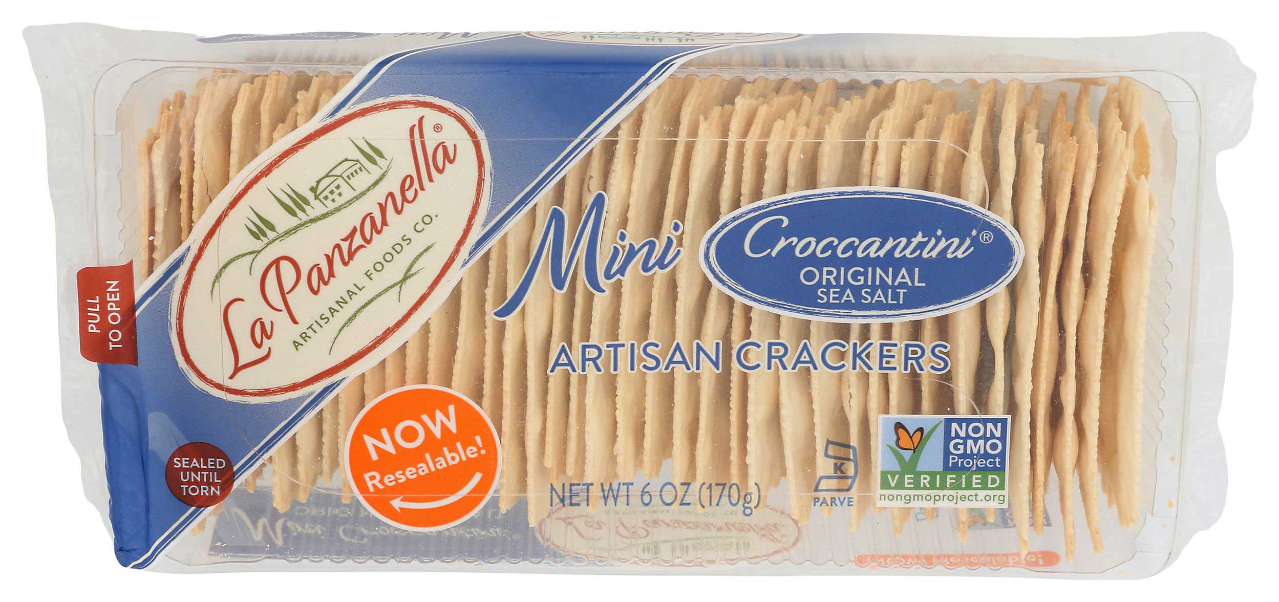 La Panzanella Croccantini Mini Original Sea Salt Artisan Crackers, 6 ...