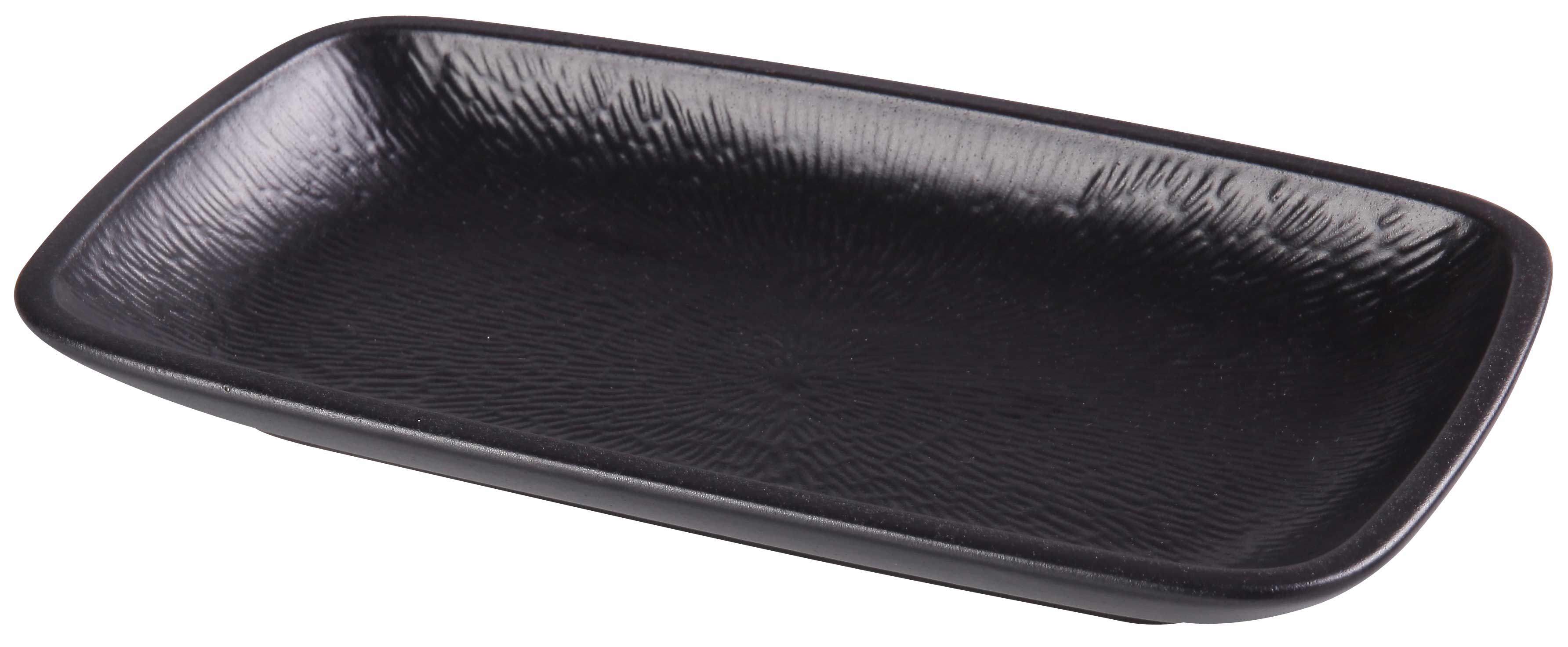 Yanco Noble Black Color Glazed Porcelain Black Rectangular Plate, 12 x ...