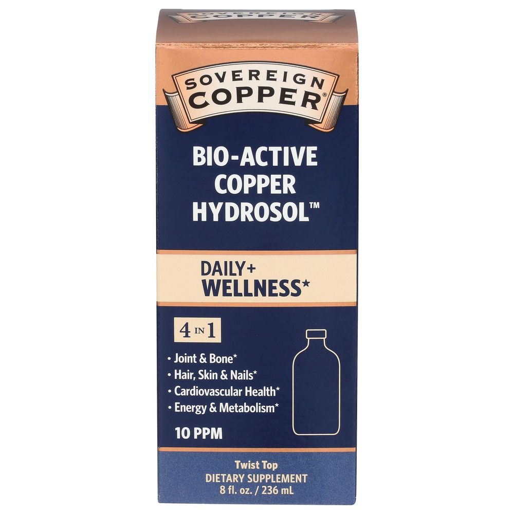 Sovereign Copper Bio-Active Copper Hydrosol - Twist Top, 8 Fluid Ounce ...