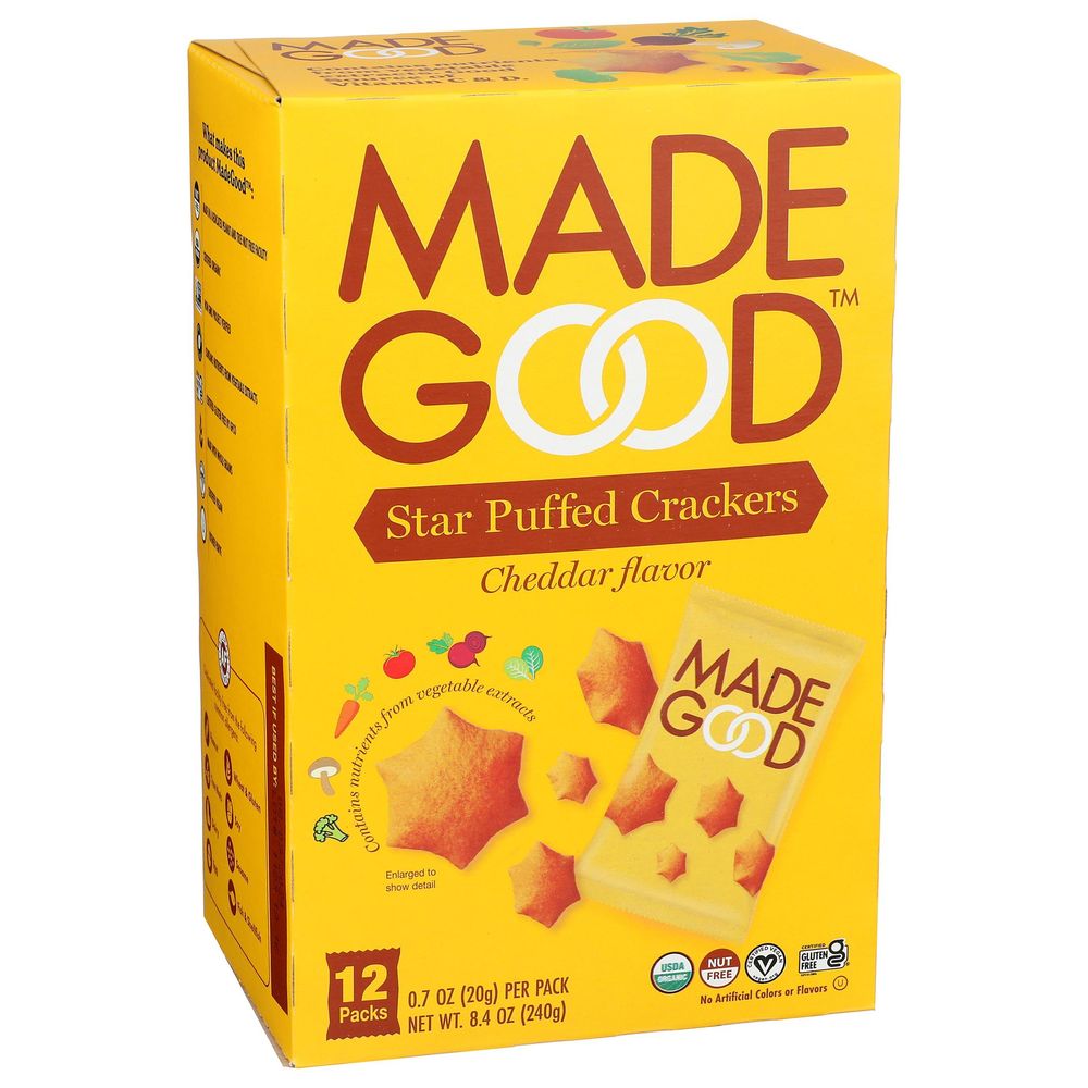 Made Good Organic Cheddar Flavor Star Puffed Cracker | FoodServiceDirect