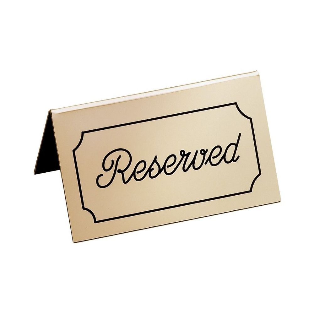 Cal-Mil Gold with Black Double-Sided Reserved Tent Sign, 5 x 1 x 3 inch ...