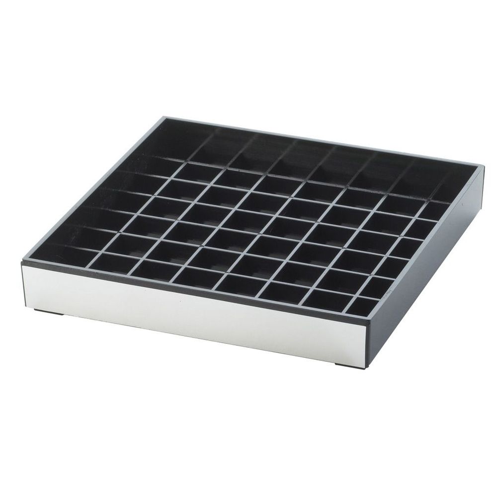 Cal-Mil Silver and Black Square Drip Tray, 6 x 6 x 1 inch