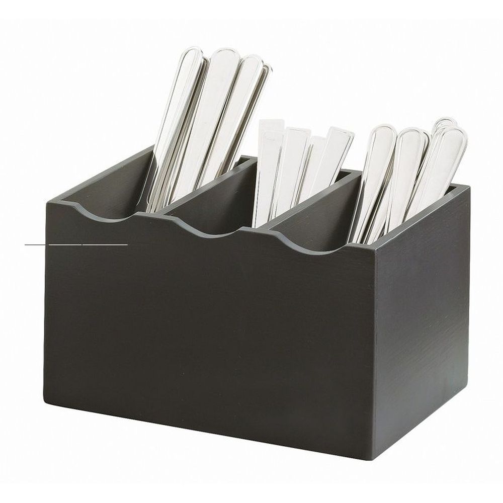 Cal-Mil Midnight 3 Slot Flatware Display, 8 1/4 x 5 1/2 x 4 3/4 inch