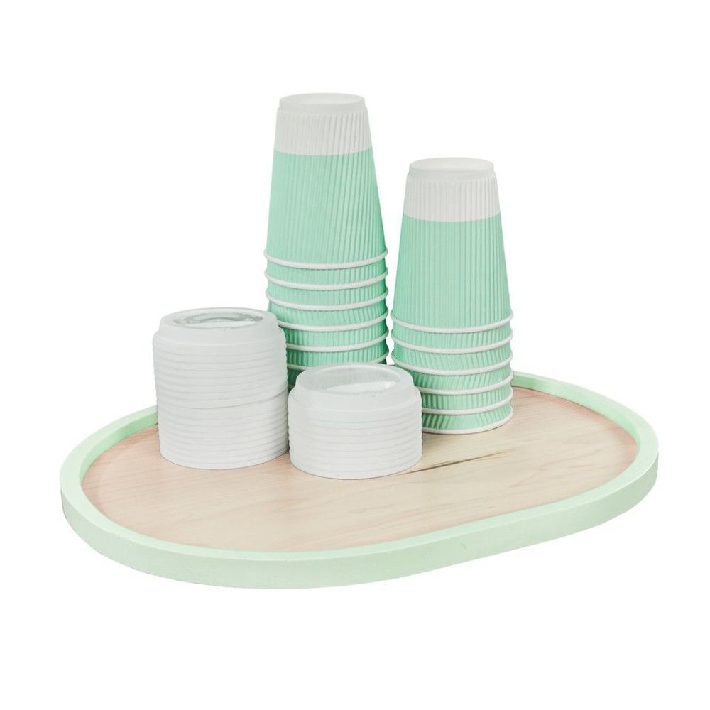 Cal-Mil Blonde Maple Wood Serving Tray With Matcha Colored Rim, 13 inch ...