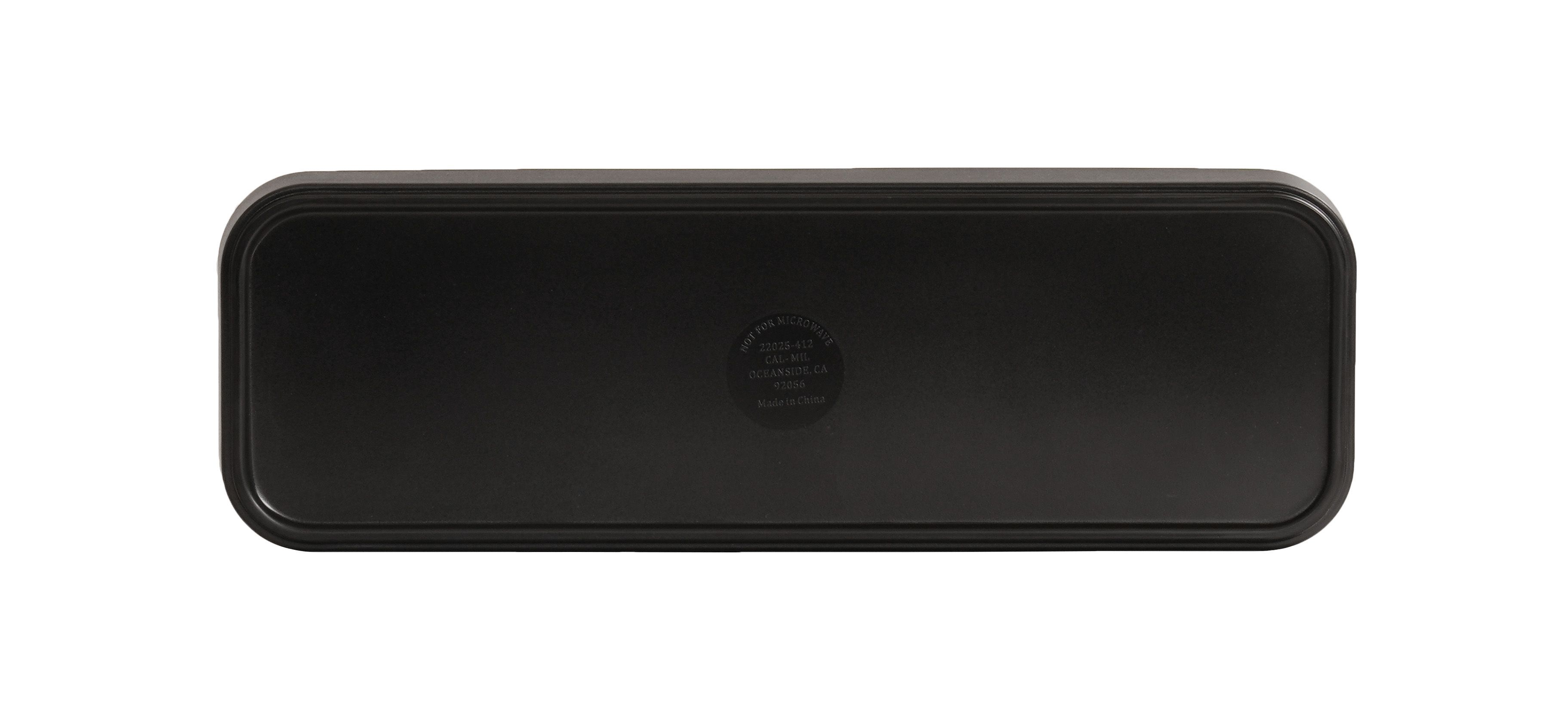 Cal Mil Hudson Black Melamine Tray, 4 inch Width x 12 inch Depth x 1 ...
