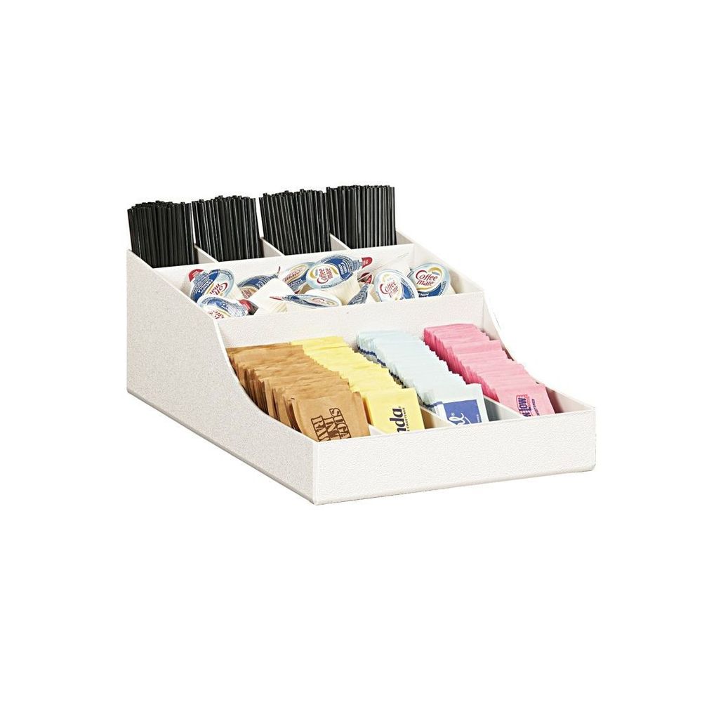 Cal-Mil Classic White Coffee Condiment Organizer, 8 x 12 x 4 inch