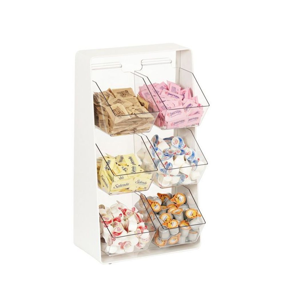Cal-Mil White Condiment Holder with Six Removable Plastic Compartments ...