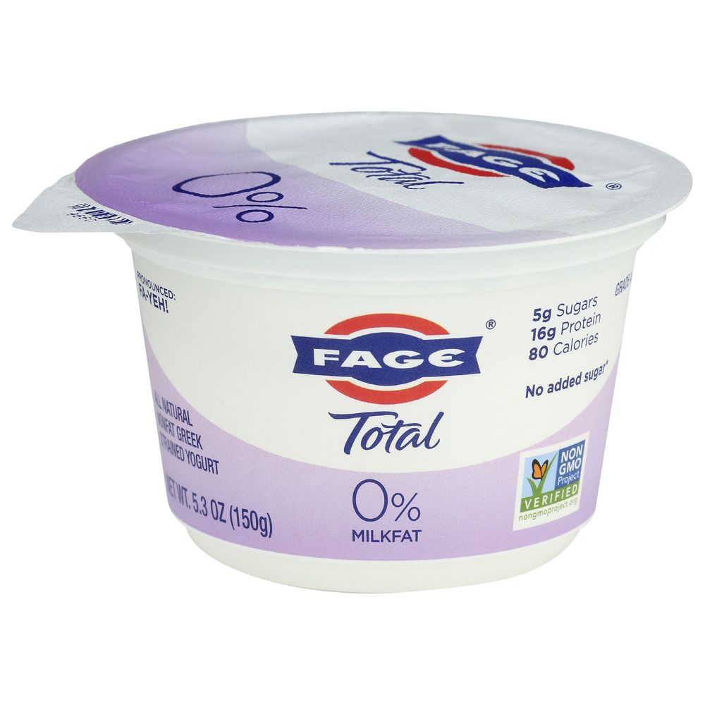Fage Total 0 Percent Milkfat Plain Greek Yogurt, 5.3 Ounce -- 12 per case