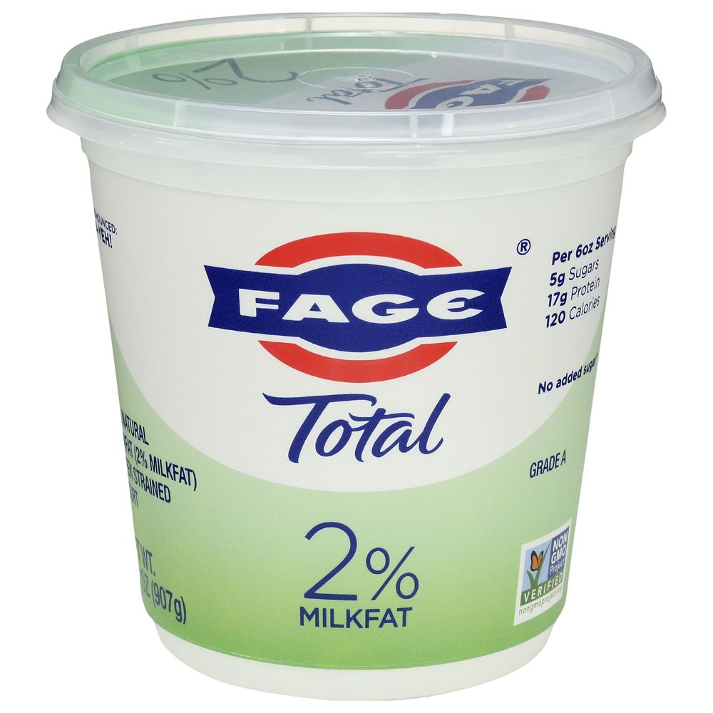 Fage Total 2 Percent Milkfat Plain Greek Yogurt, 32 Ounce -- 6 per case