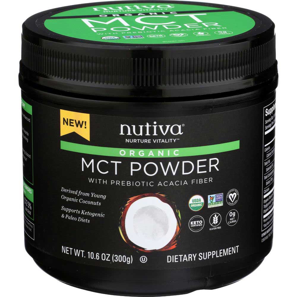 Nutiva Organic MCT Powder with Prebiotic Acacia Fiber, 10.6 Ounce