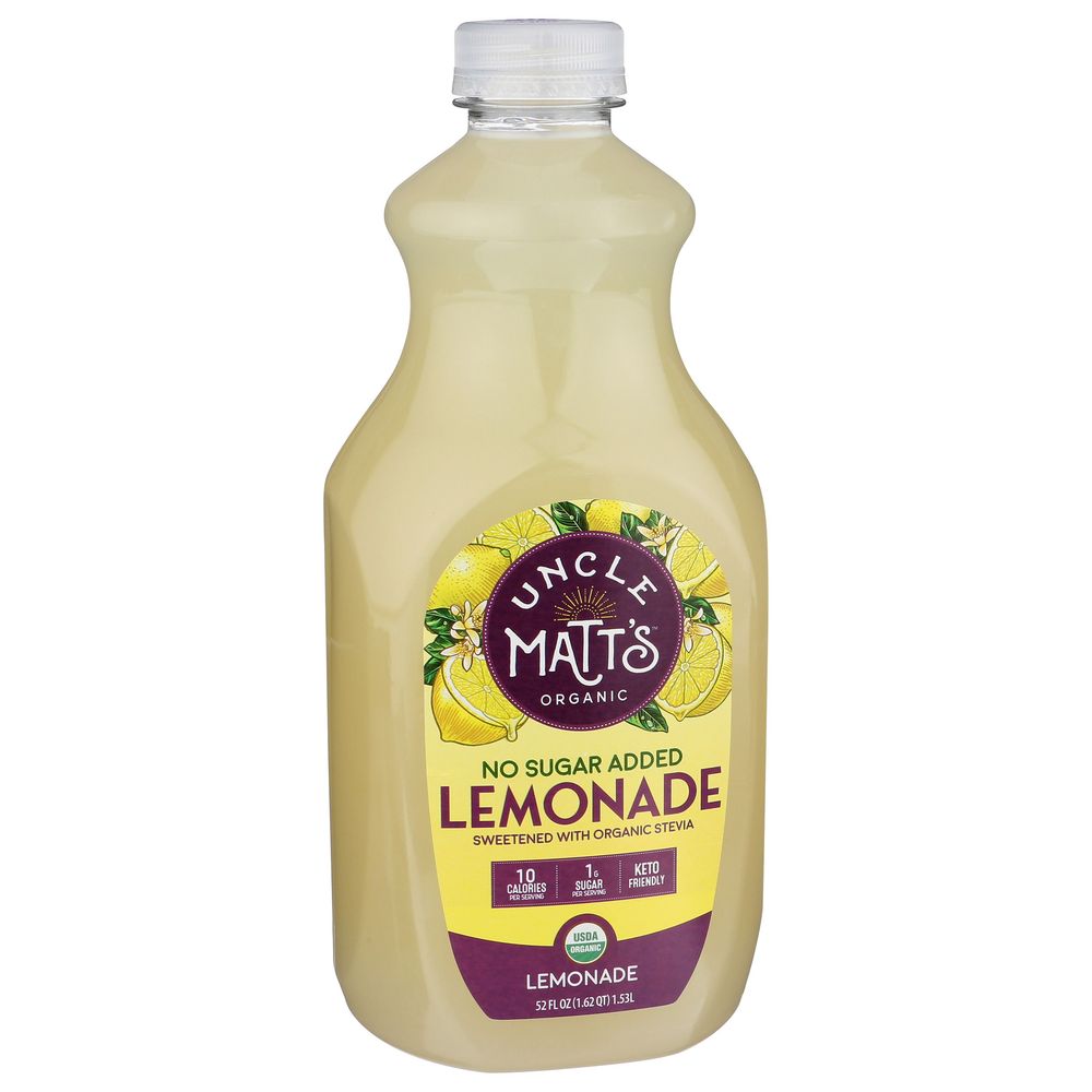 Uncle Matt's Organic No Sugar Added Lemonade Juice, 52 Fluid Ounce -- 6 ...